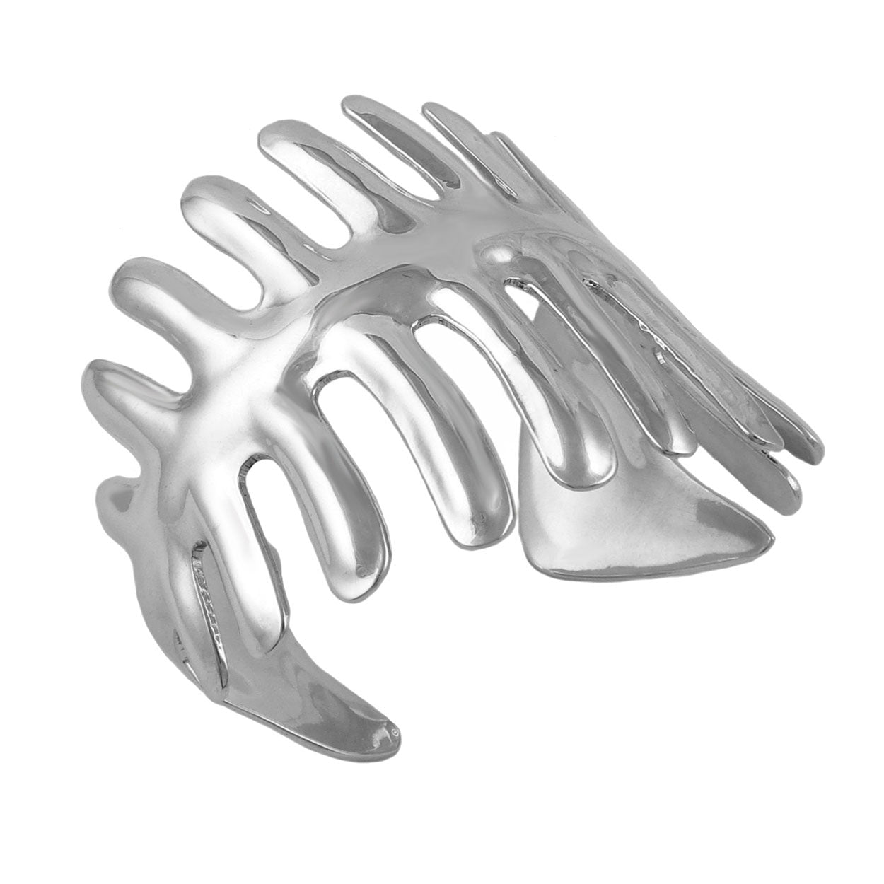Large Fish Skeleton Silver Cuff Bracelet